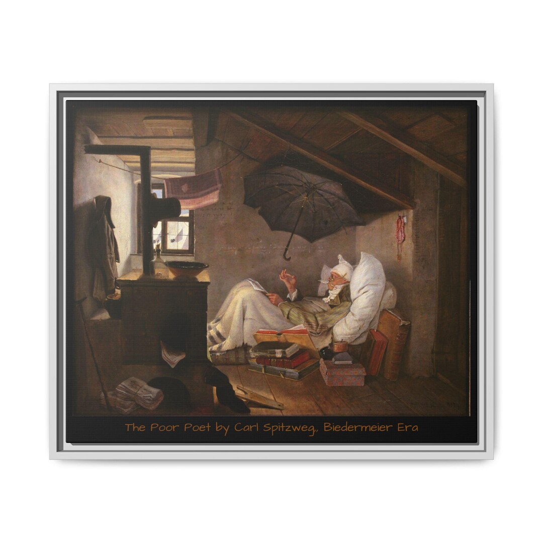 The Poor Poet Framed Canvas | Biedermeier Art Print - Etsy