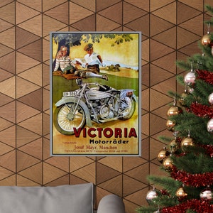 Vintage German Motorcycle Ad Poster: Victoria Brand, 1920s Style - Etsy