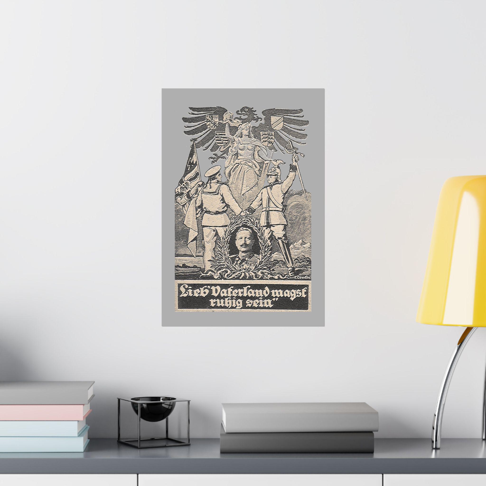 WWI German Propaganda Poster: Kaiser Wilhelm, Eagle Design, Historical ...