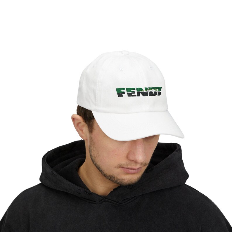 Embroidered Fendt Logo Classic Dad Cap, Vintage Antique Brass Buckle ...