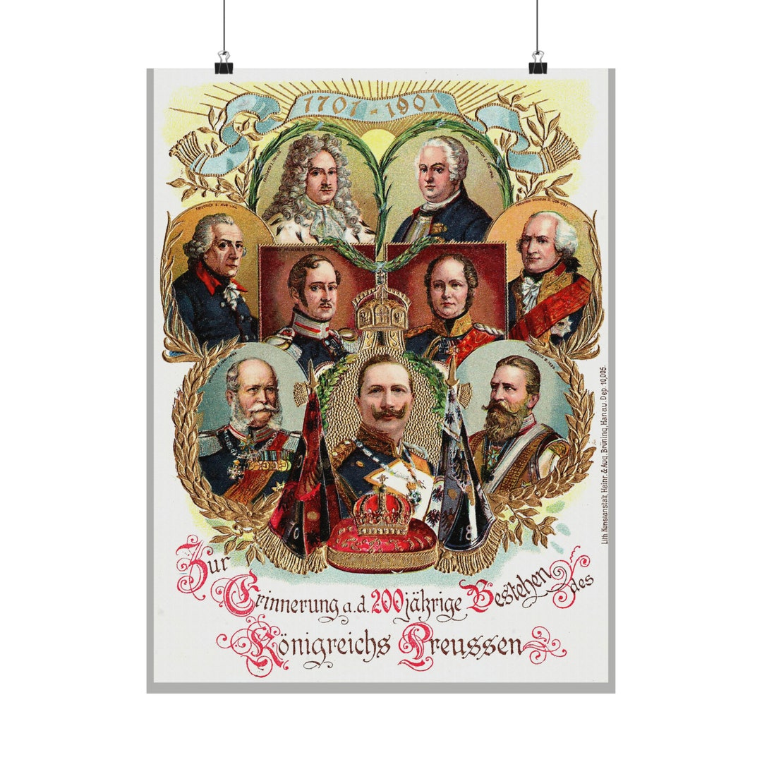 Prussian Kingdom, 200th Anniversary in 1901...matte Posters, Small ...