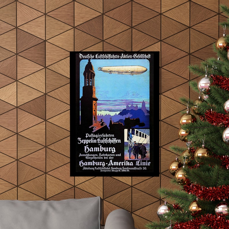 Hamburg 1910 Zeppelin Airship Ad...matte Vertical Posters - Etsy