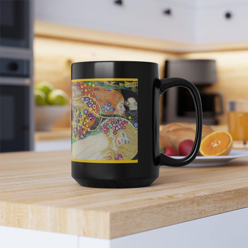 Gustav Klimt Water Serpents Mug: Art Nouveau Coffee Cup (11oz, 15oz) - Etsy