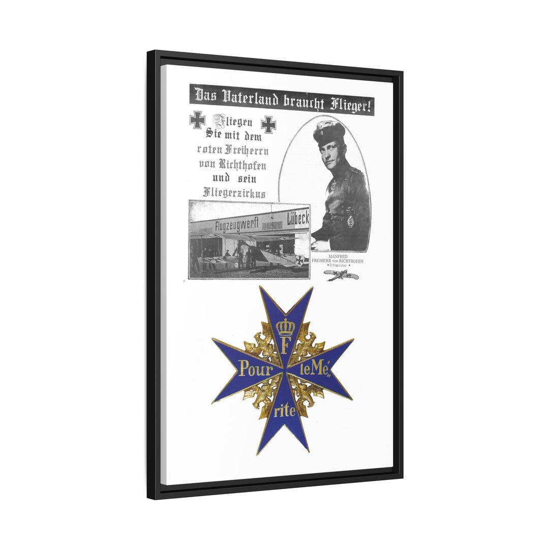 German Blue Max and Red Baron Framed Canvas - Etsy