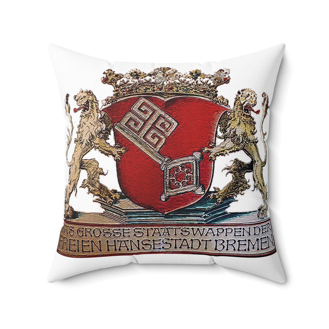 Vintage Bremen Key Coat of Arms...spun Polyester Square Pillow - Etsy