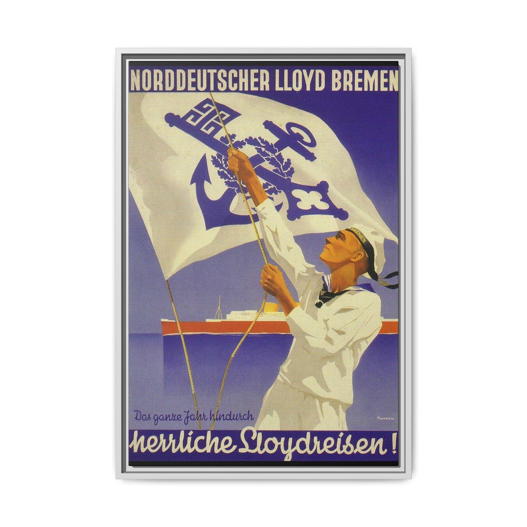 Sailor With NDL Cruise Ship Flag Framed Canvas Norddeutscher Lloyd - Etsy