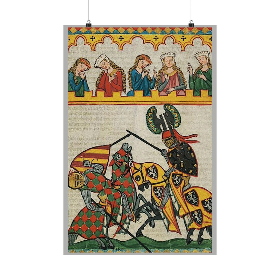 Medieval Tournament Poster: German Codex Manesse Art - Etsy