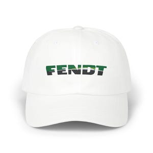 Embroidered Fendt Logo Classic Dad Cap, Vintage Antique Brass Buckle ...