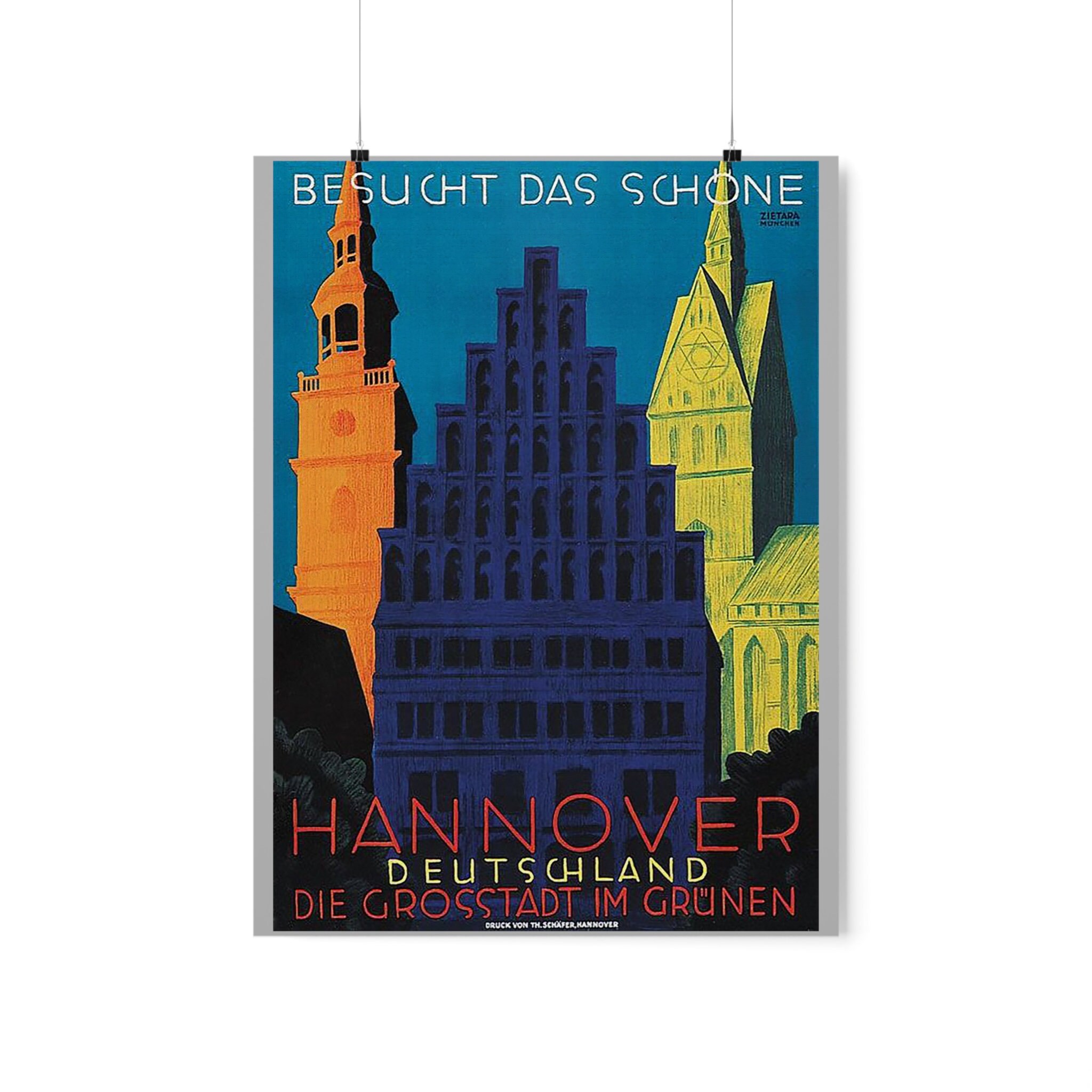 Hannover Germany Vintage Travel Poster, Premium Matte Print - Etsy