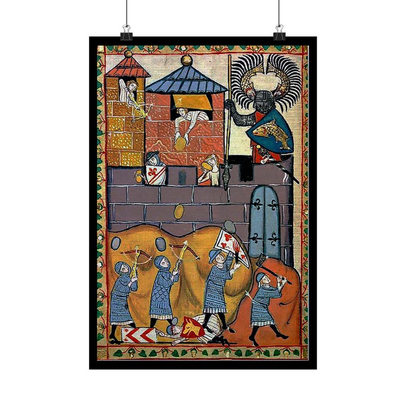 Medieval Castle Siege Poster: Codex Manesse Artwork - Etsy