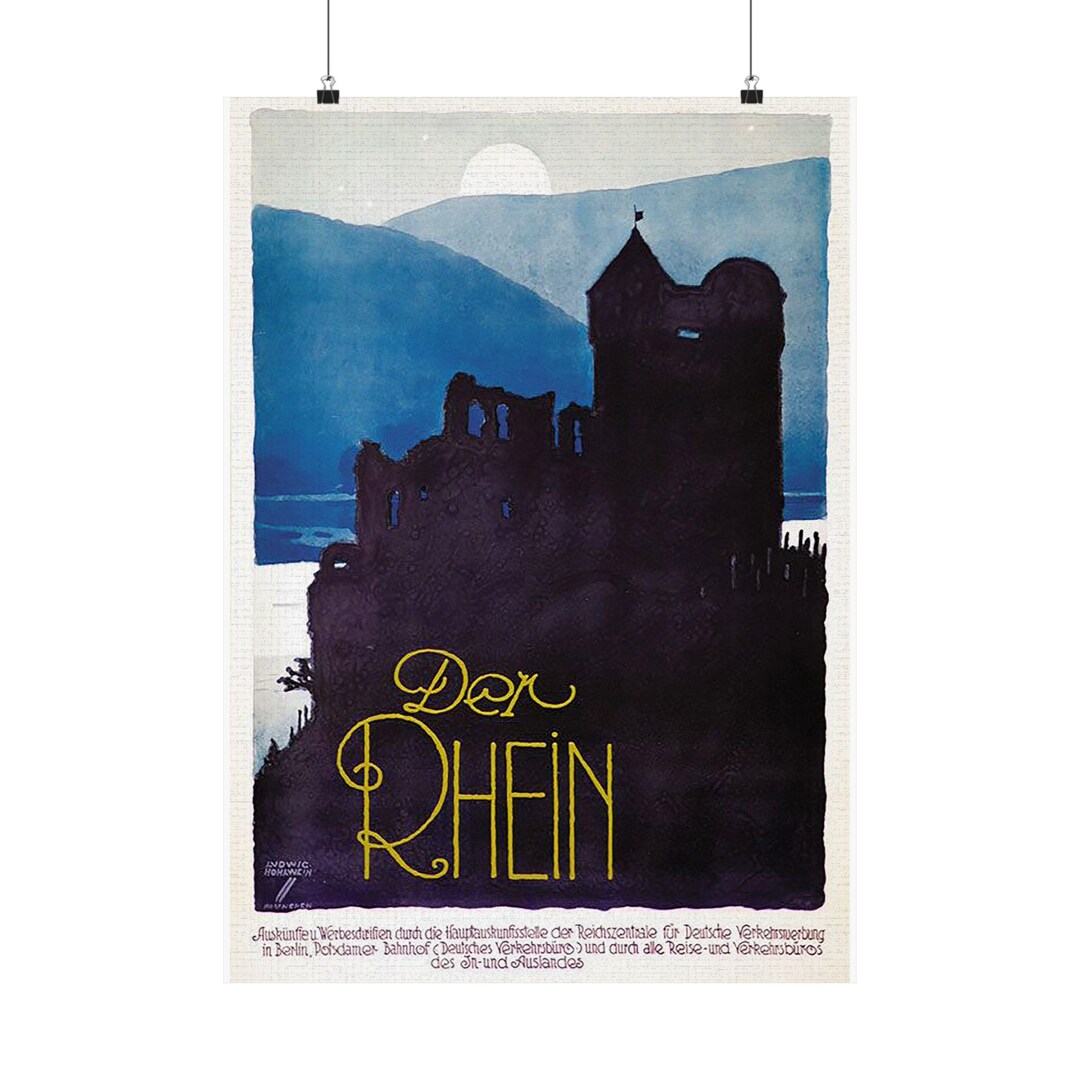Der Rhein, Rhine Castle Watercolor... Matte Paper Poster - Etsy