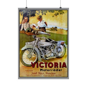 Vintage German Motorcycle Ad Poster: Victoria Brand, 1920s Style - Etsy