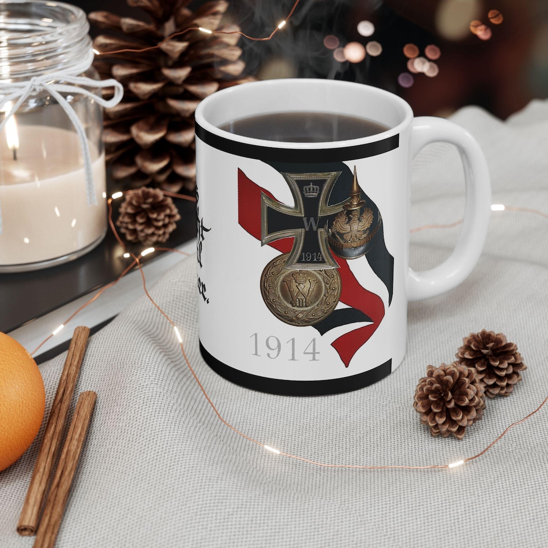 German Empire WWI Mug: Prussian Helmet & Flag - History Enthusiast Gift ...