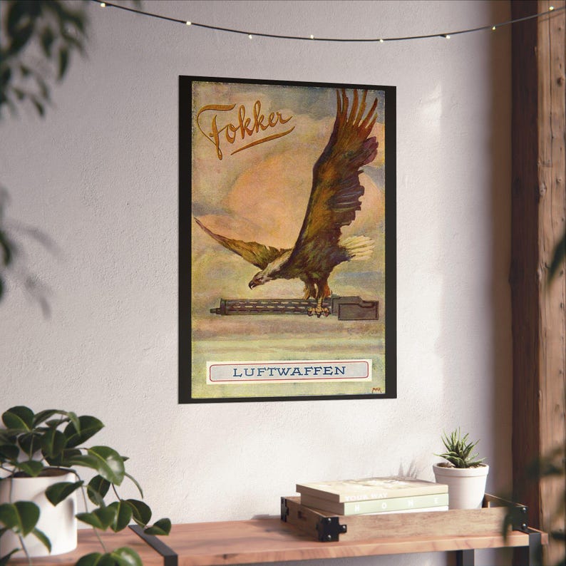 Fokker WWI Ad Poster, German Eagle Biplane Art Print - Etsy