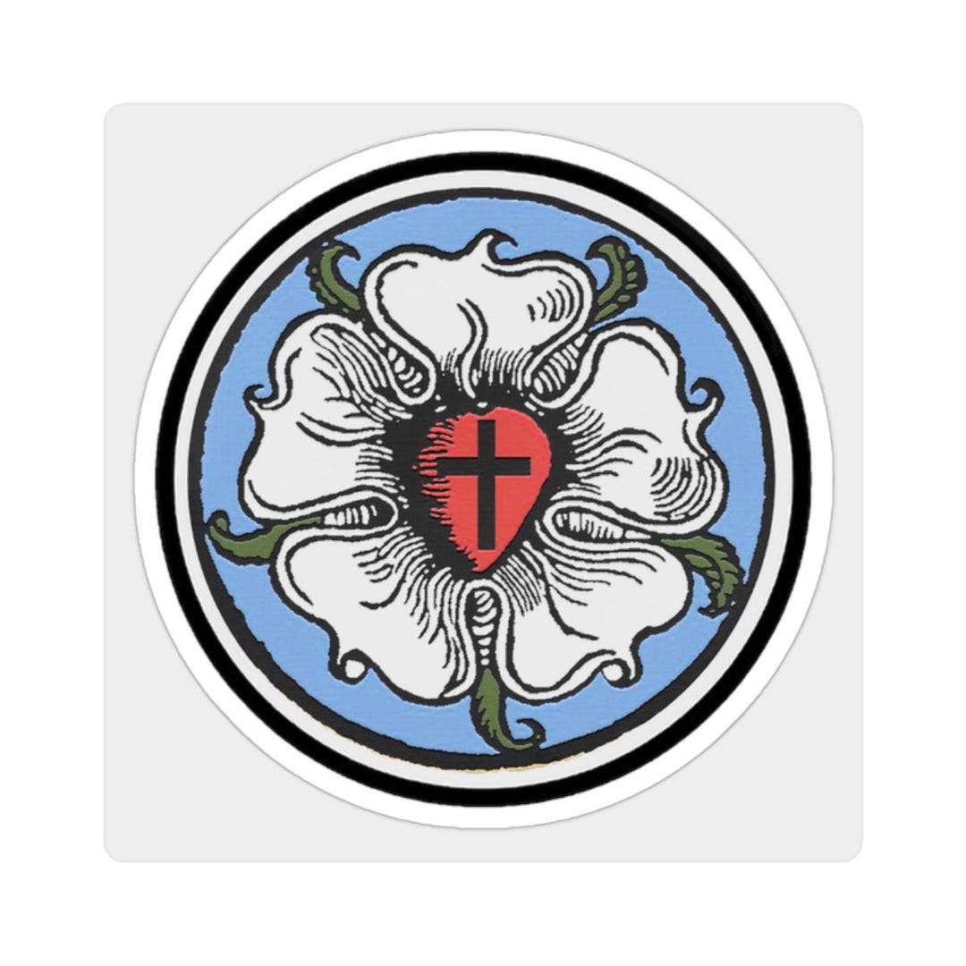 Martin Luther Rose Outdoor Stickers, Luther Design, White or ...