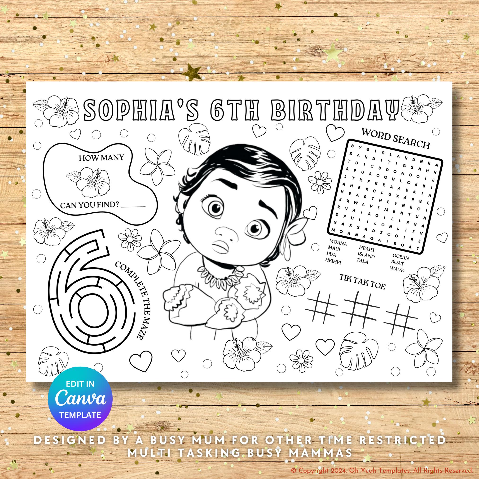 Kids Birthday Coloring Page, Printable Custom Birthday Coloring ...