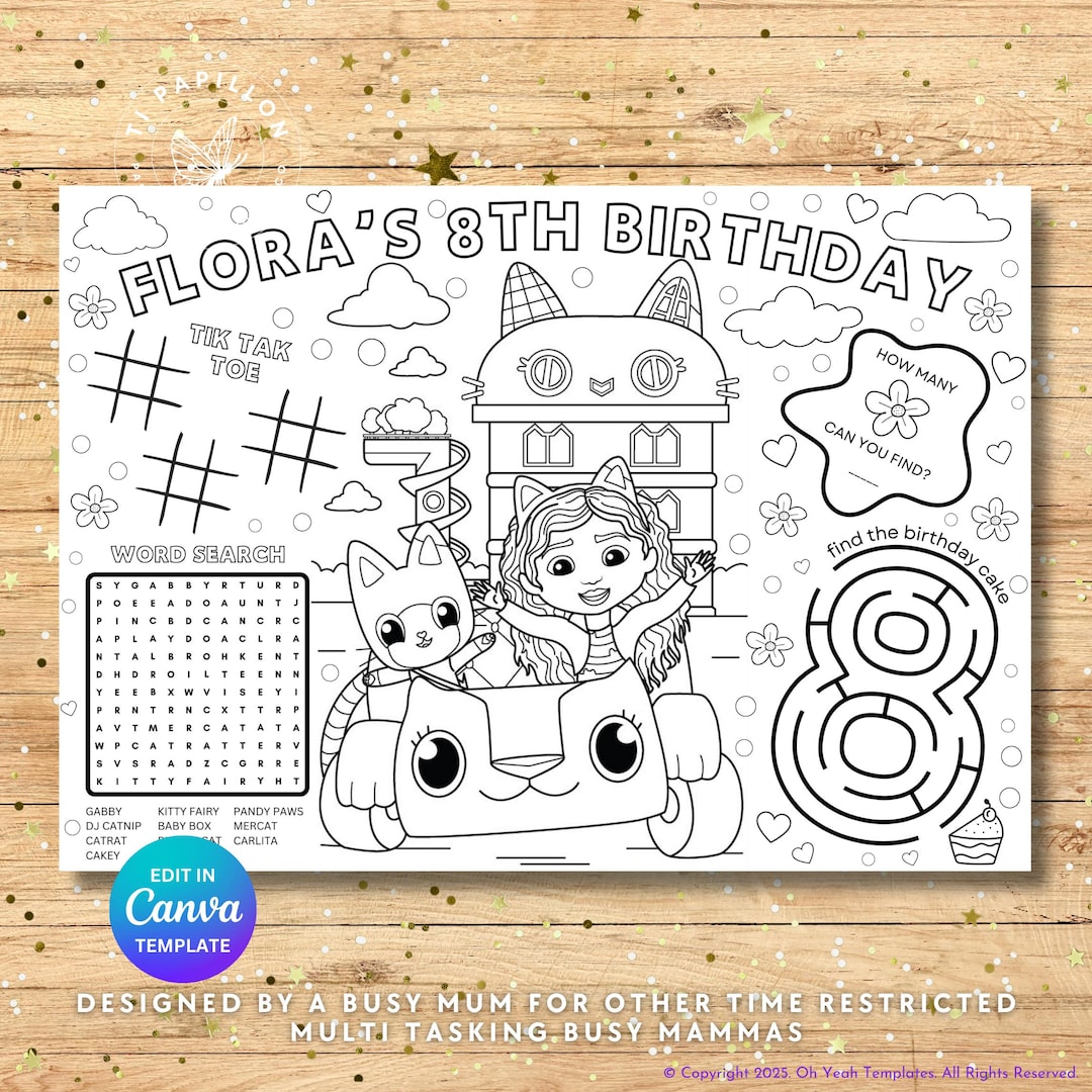 Gabbys Dollhouse Carlita Coloring Page, Printable Custom Birthday ...