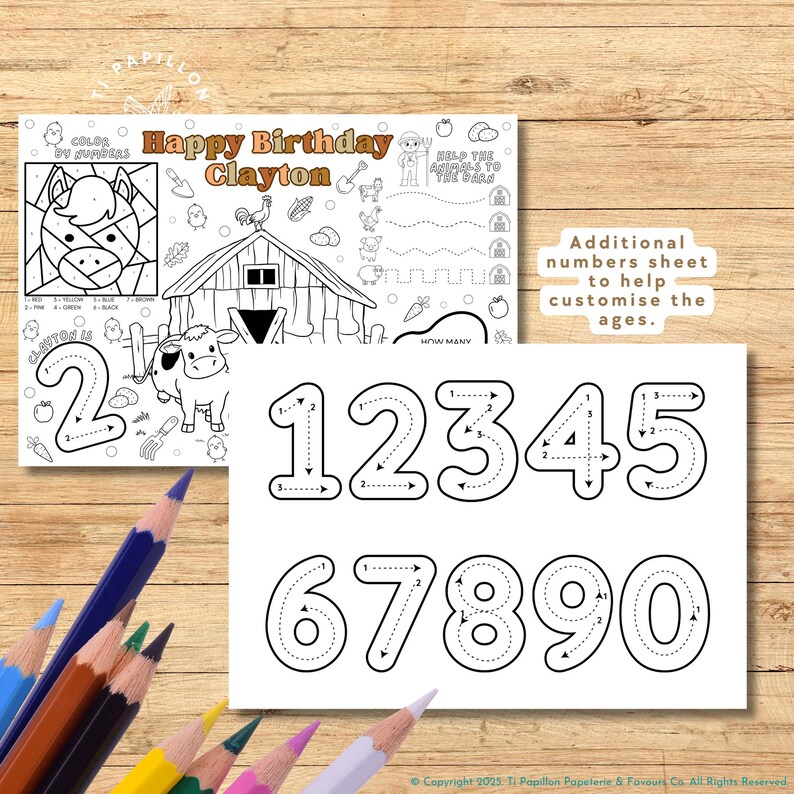 Animal Farm Activity Sheet for Kids, Editable Name, Birthday Printable ...