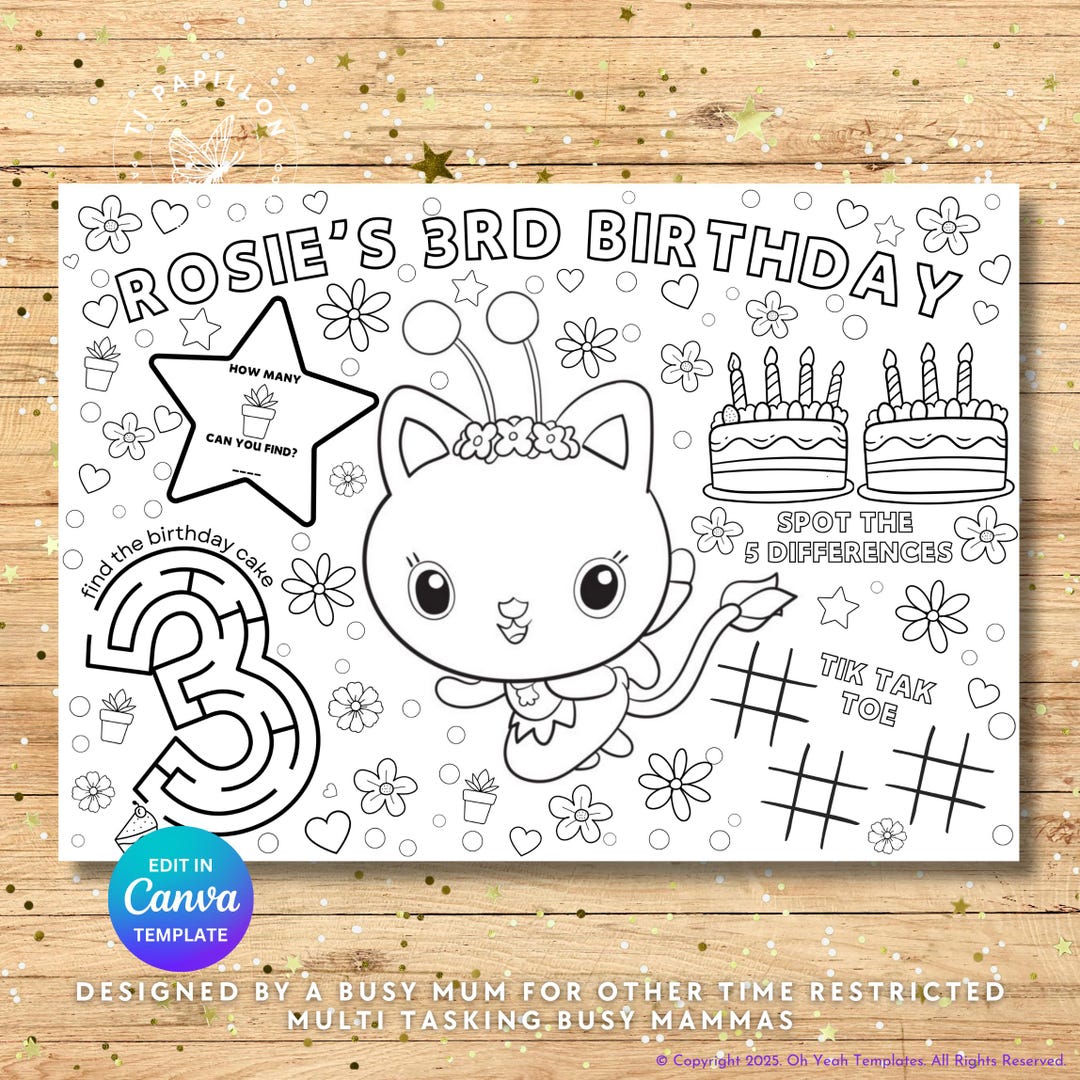 Kids Birthday Coloring Page, Printable Custom Birthday Coloring ...