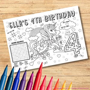 Kids Birthday Coloring Page, Printable Custom Birthday Coloring ...