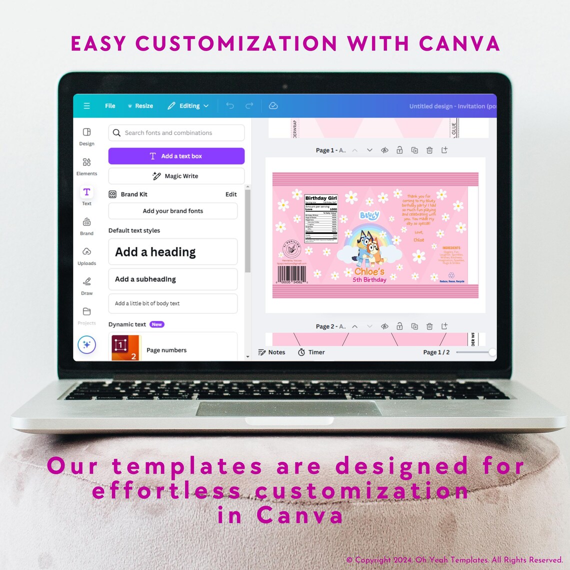 Blank Pyramid Chip Bag, Printable Editable Template on Canva, Custom ...