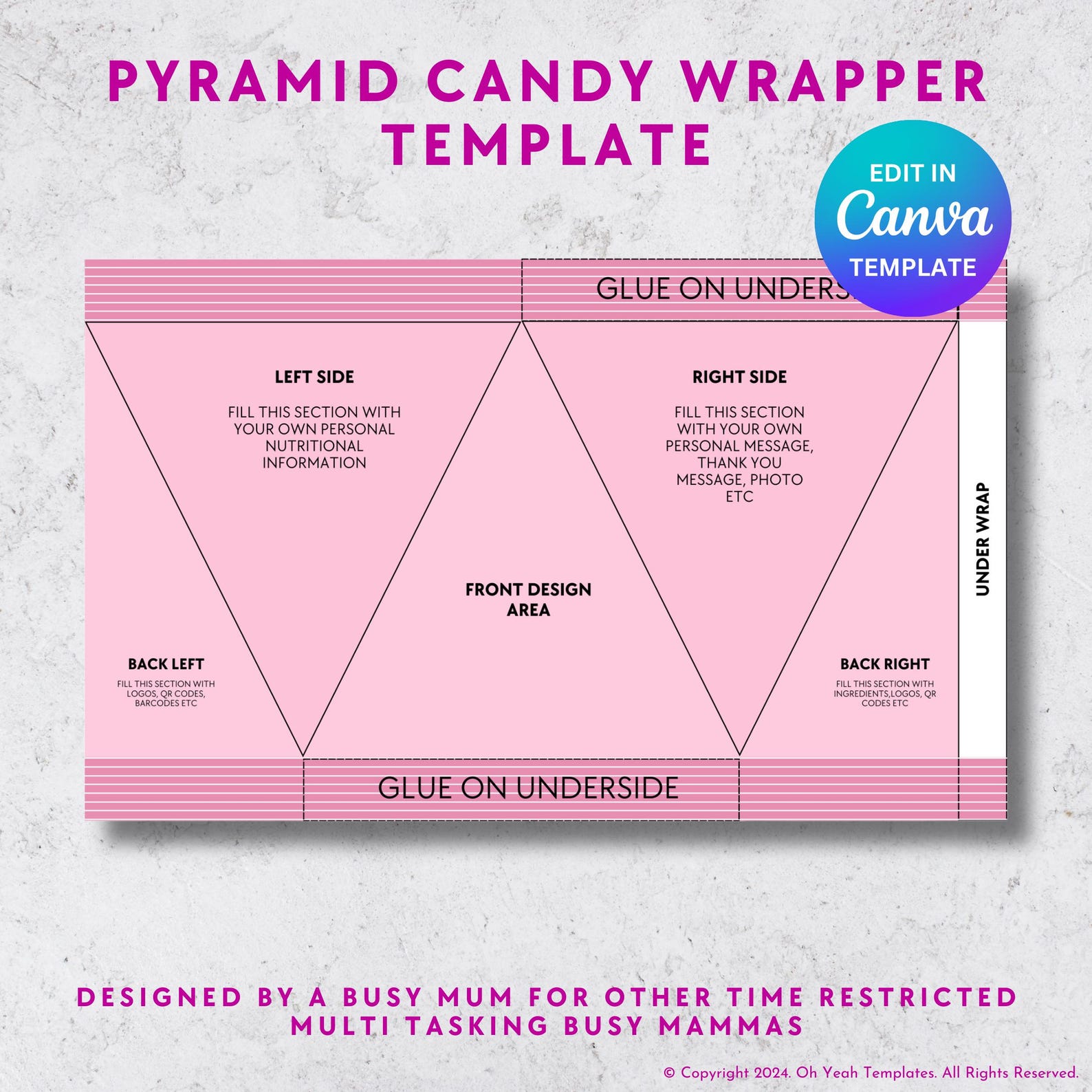 Blank Pyramid Chip Bag, Printable Editable Template on Canva, Custom Pyramid Chip Bag, Chip Bag ...