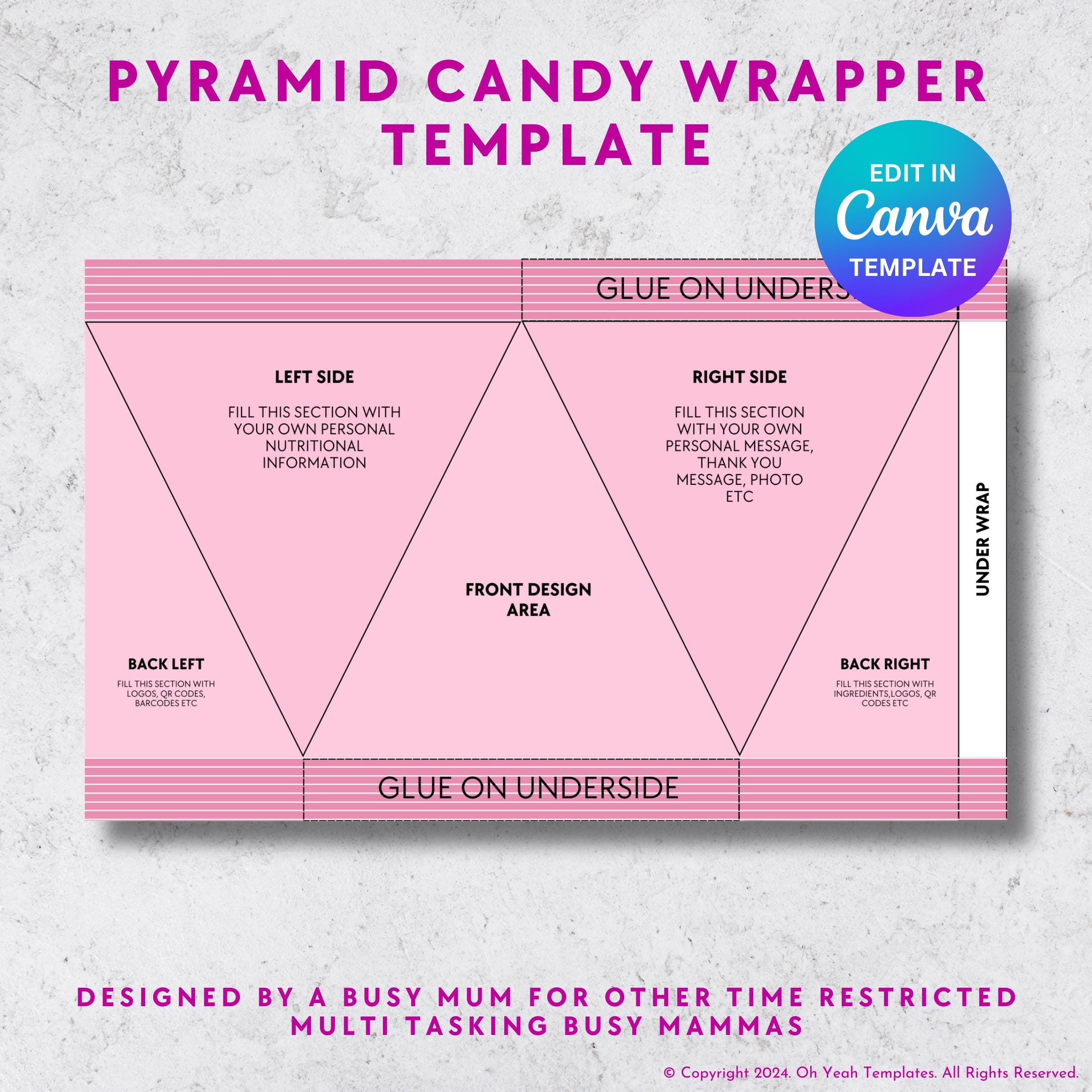 Blank Pyramid Chip Bag, Printable Editable Template on Canva, Custom ...
