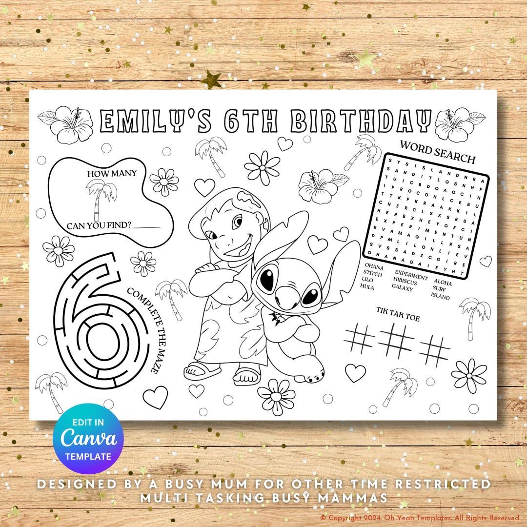 Lilo and Stitch Activity Sheet, Lilo and Stitch Coloring Sheet ...