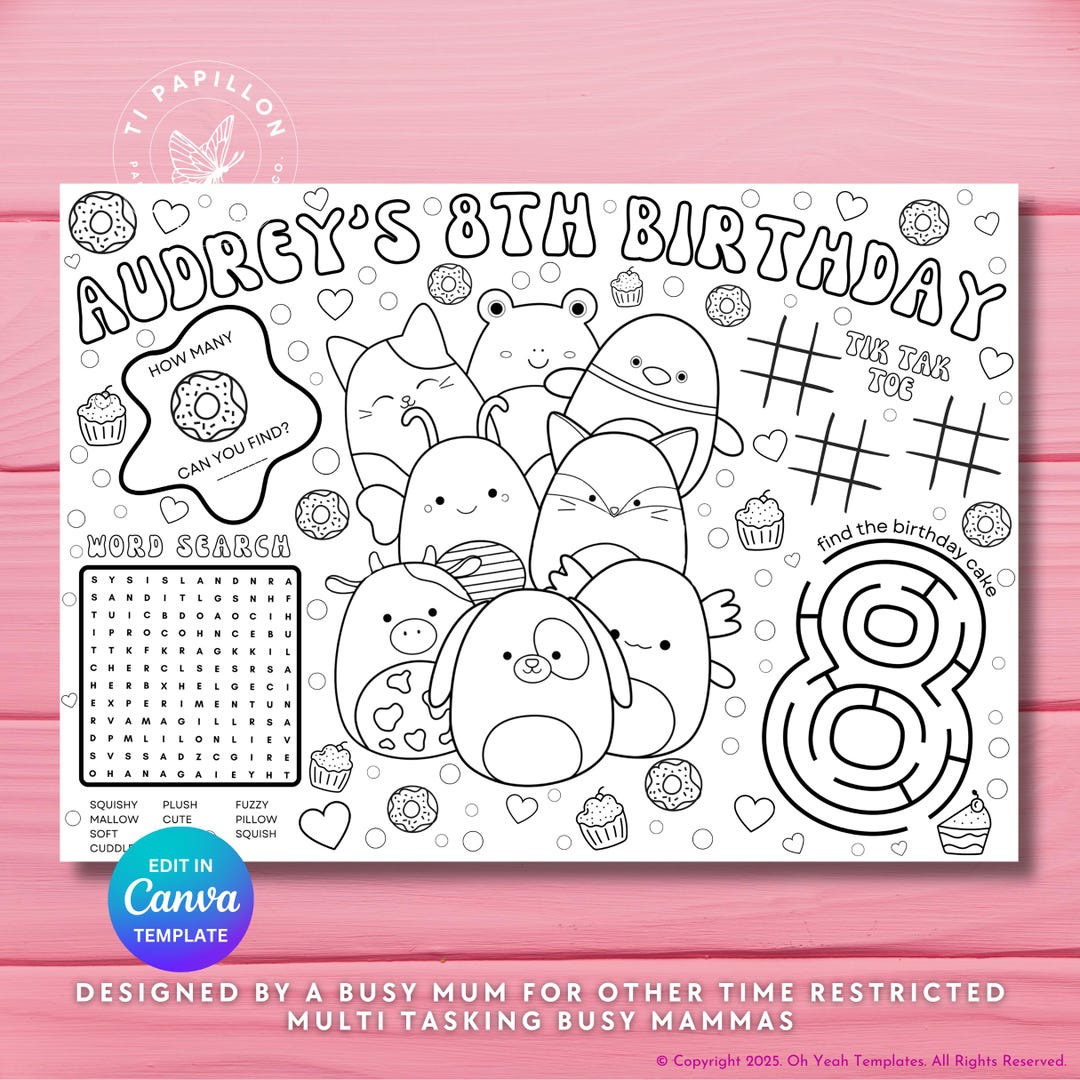 Squish Activity Sheet, Squish Theme, Squish Birthday, Squish Games ...