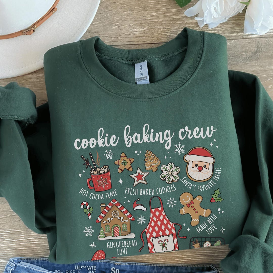 Christmas Cookie Baking Sweatshirt, Family Group Baking Crew Crewneck ...
