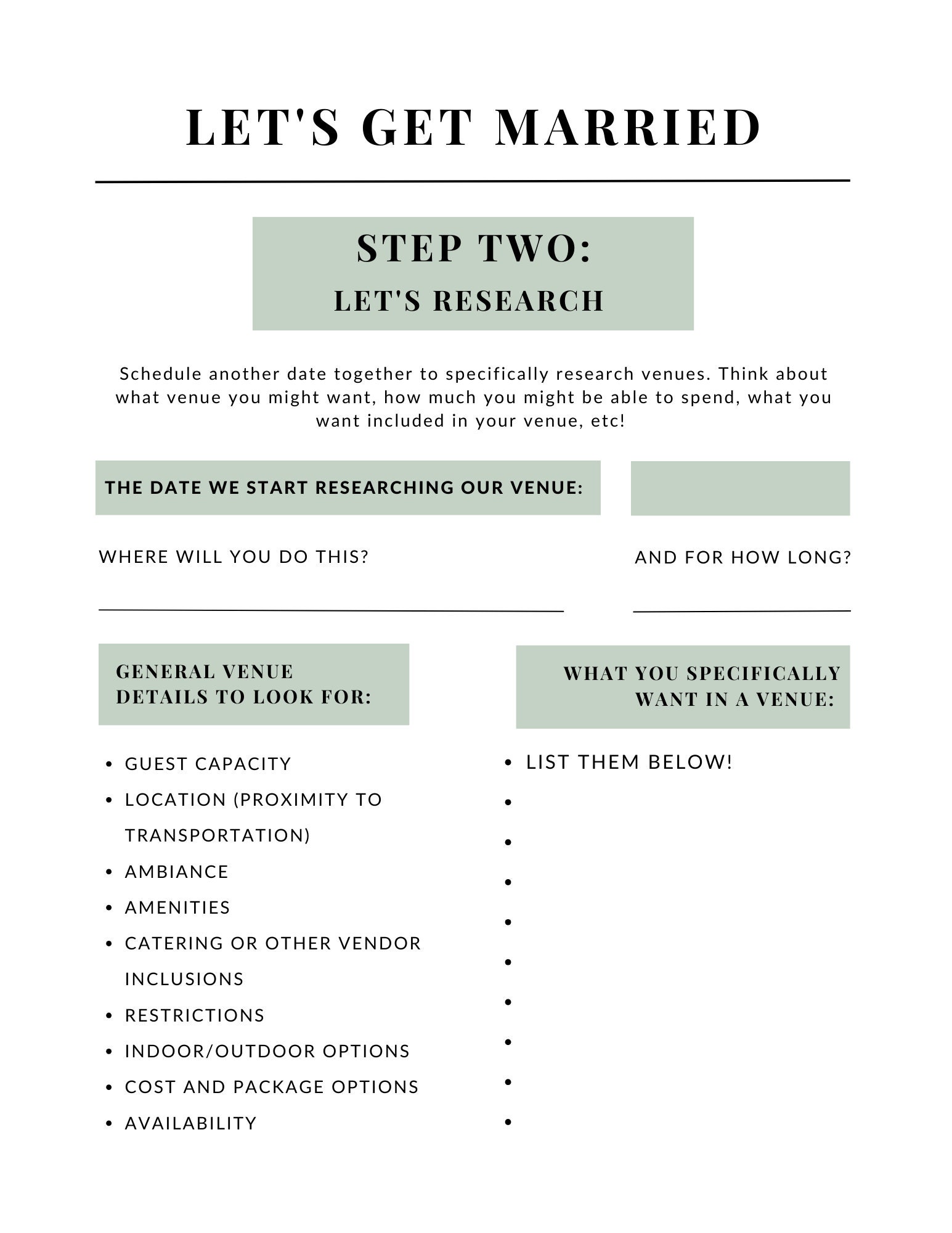 10 Steps to Planning A Wedding - Etsy