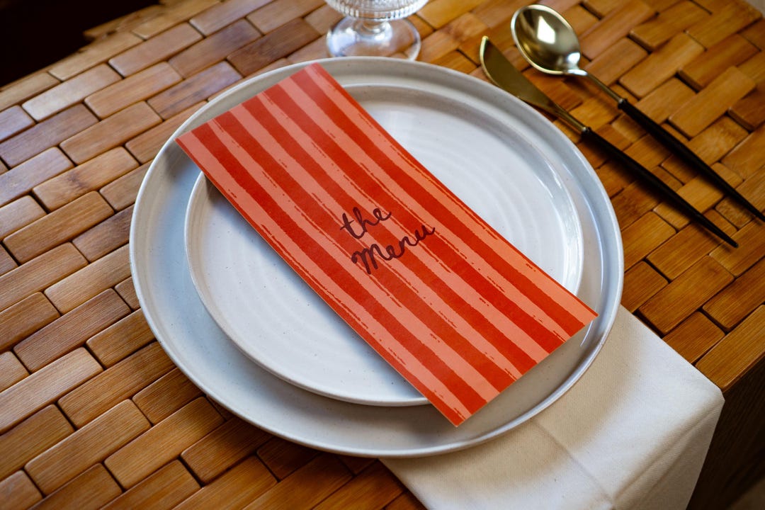 Striped Menu Template - Etsy