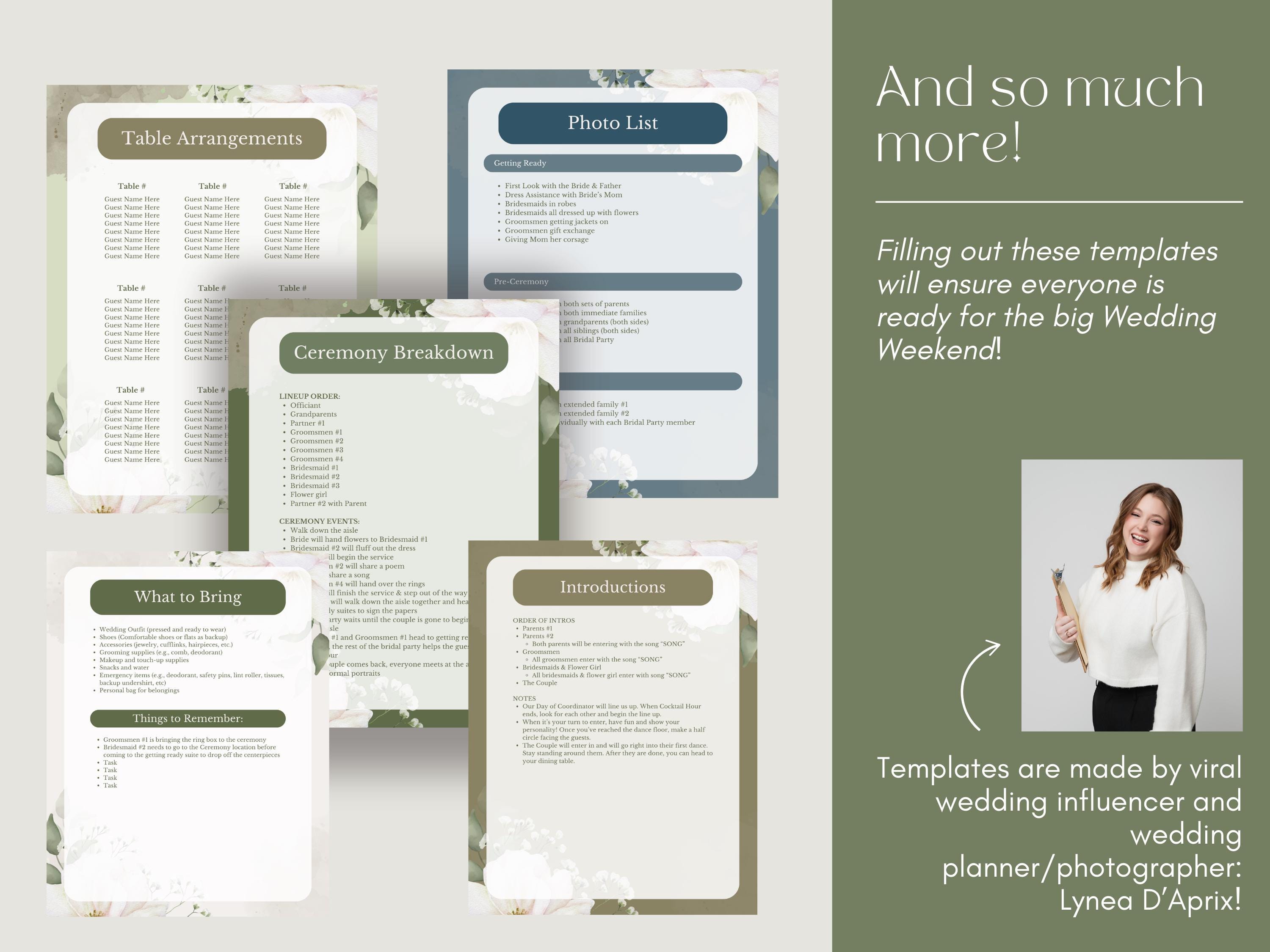 Week-of Wedding Guide Template - Etsy