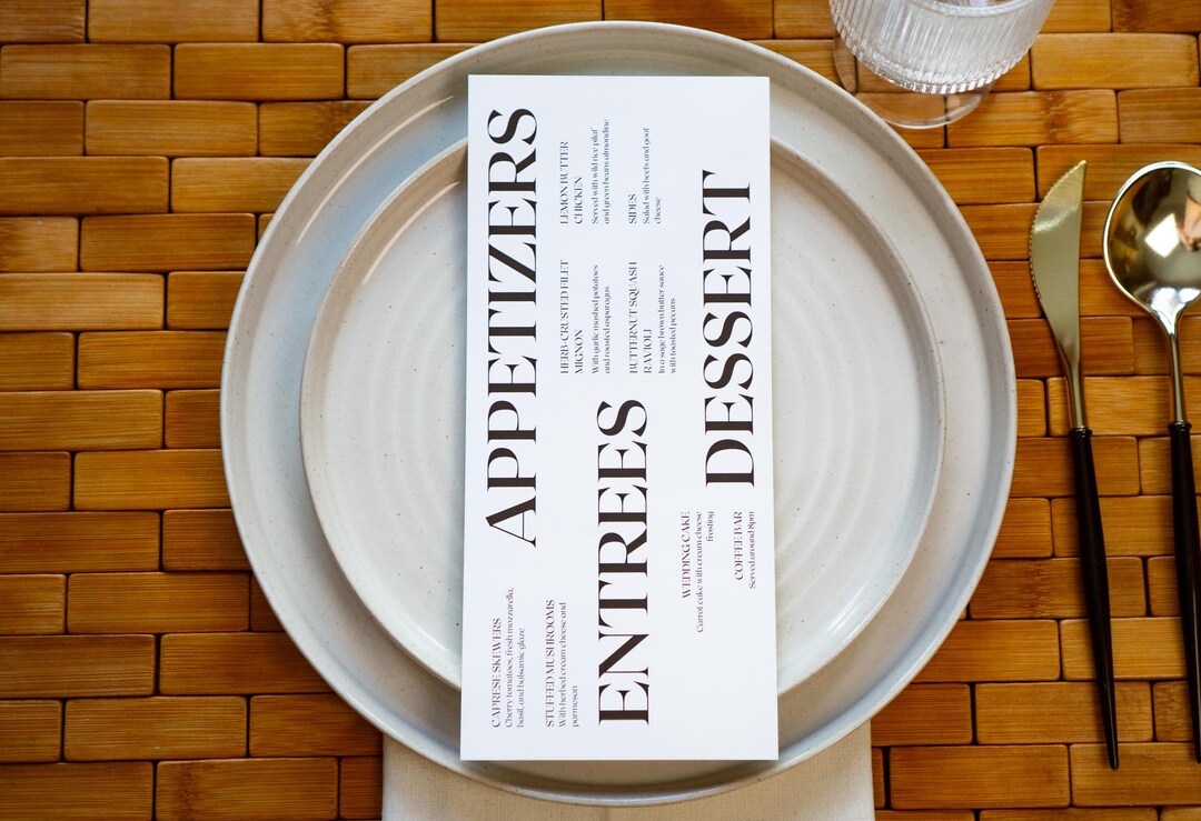 Sideways Menu Template - Etsy