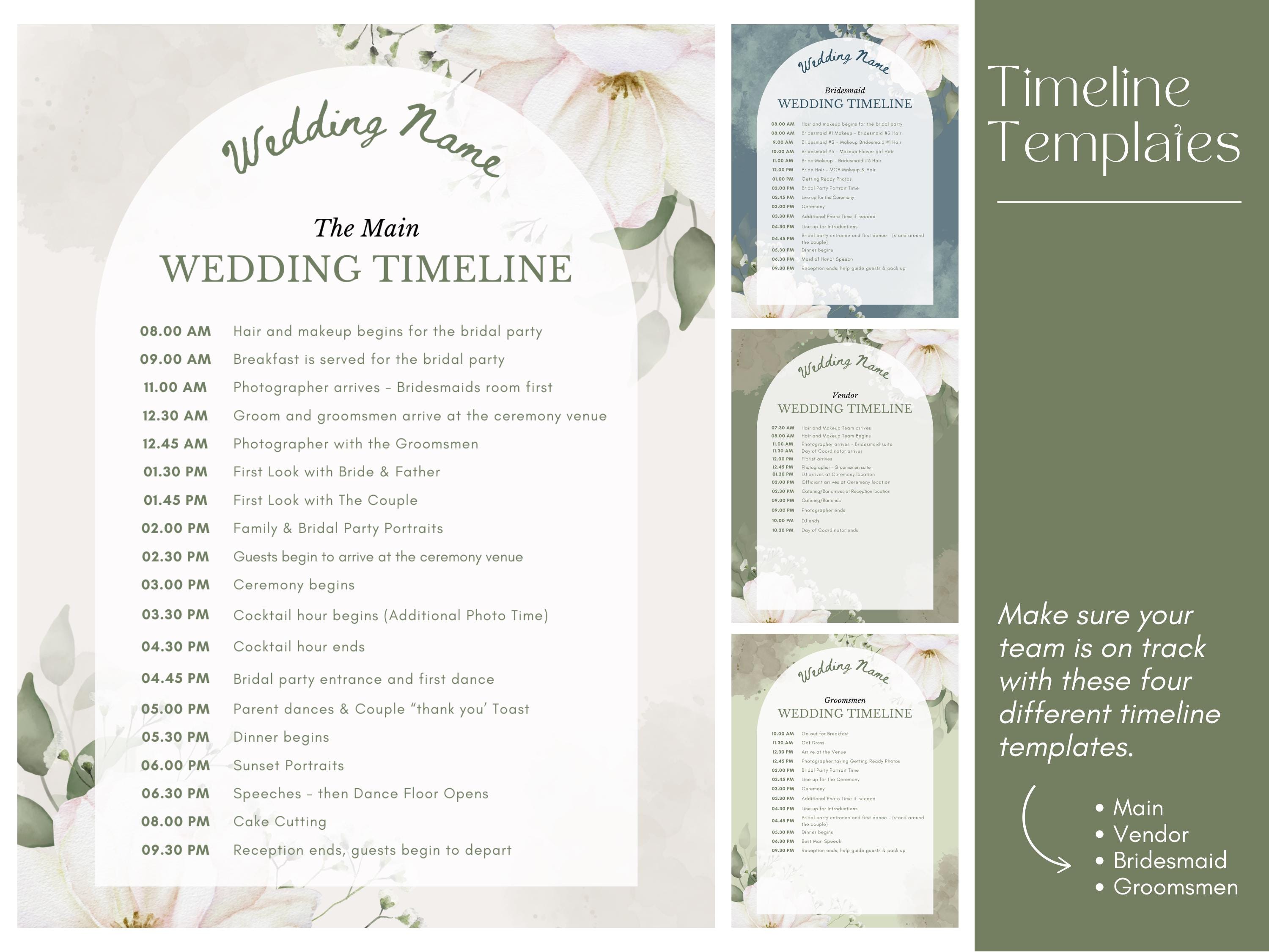 Week-of Wedding Guide Template - Etsy