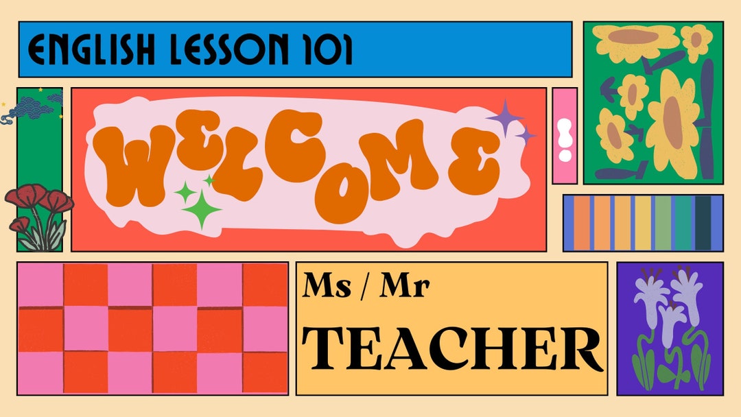 30 RETRO EDITABLE Classroom Canva Slide Template | Teacher Resources ...