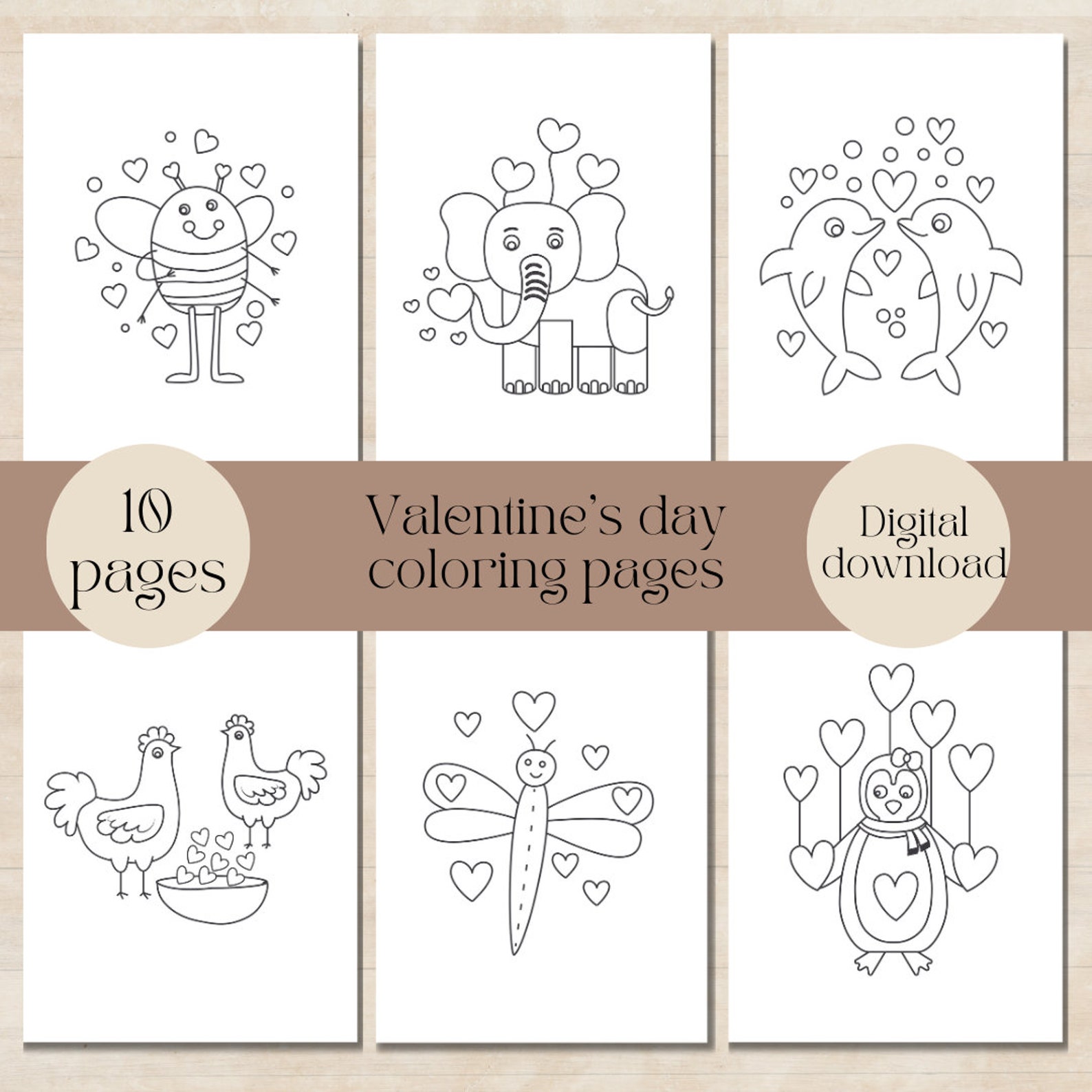 Valentine's Day Coloring Pages for Kids, Animal Coloring Pages for Kids ...
