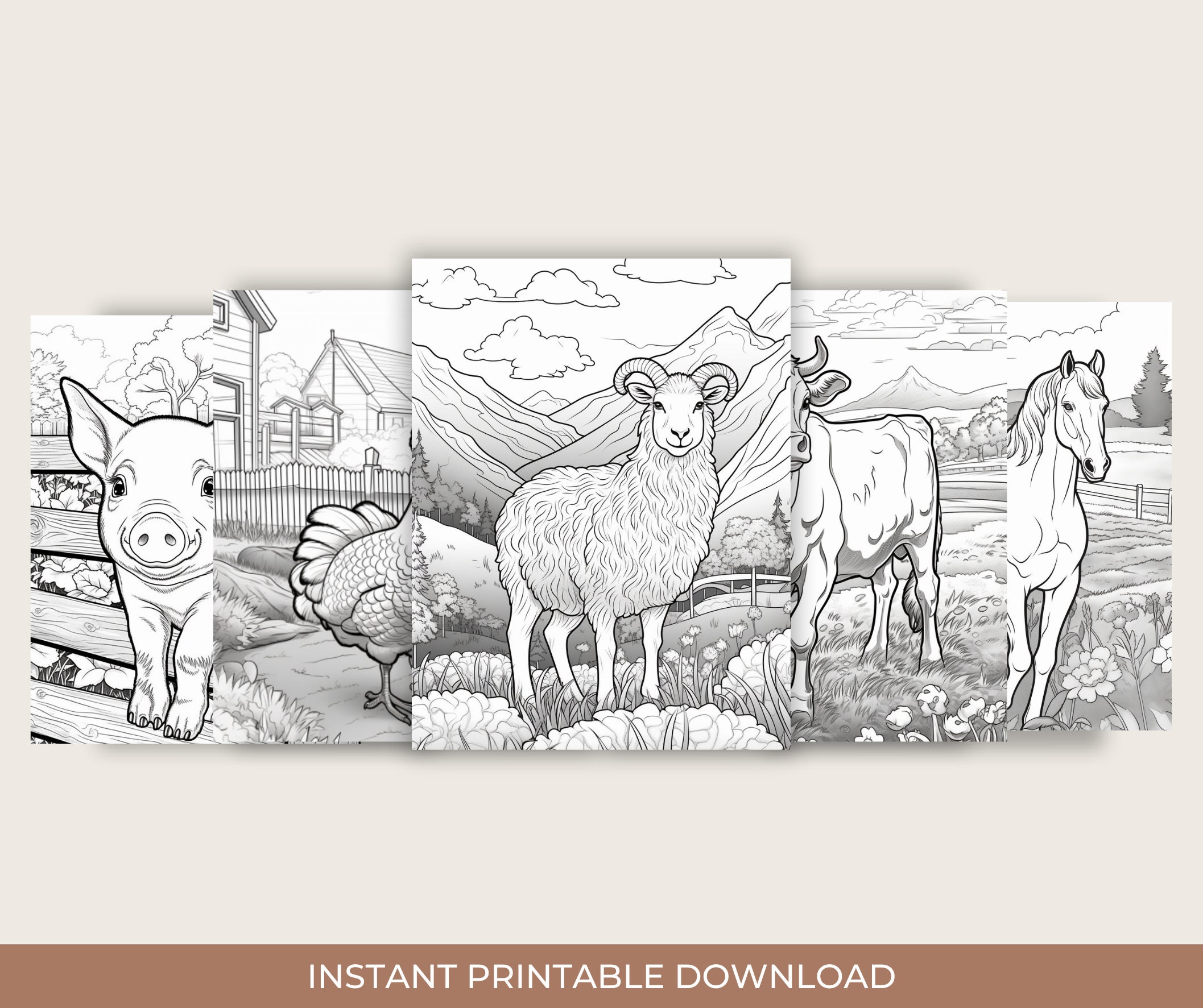 Coloring Sheets Farm Animals Printable Coloring Pages for Kids Coloring ...