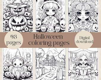 Halloween Coloring Book Digital Download Halloween Coloring Pages ...