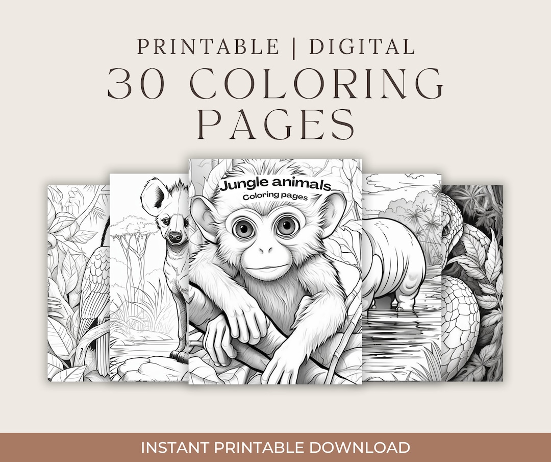 Coloring Sheets Jungle Animals Printable Coloring Pages for Kids ...