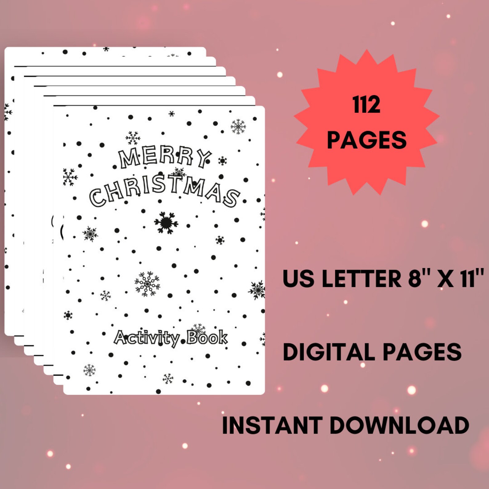 Christmas Activity Pages for Kids, Holiday Printable Bundle (PDF) - Etsy