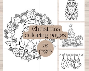 Xmas Coloring Pages 150 Holiday Coloring Bundle Digital Printable ...