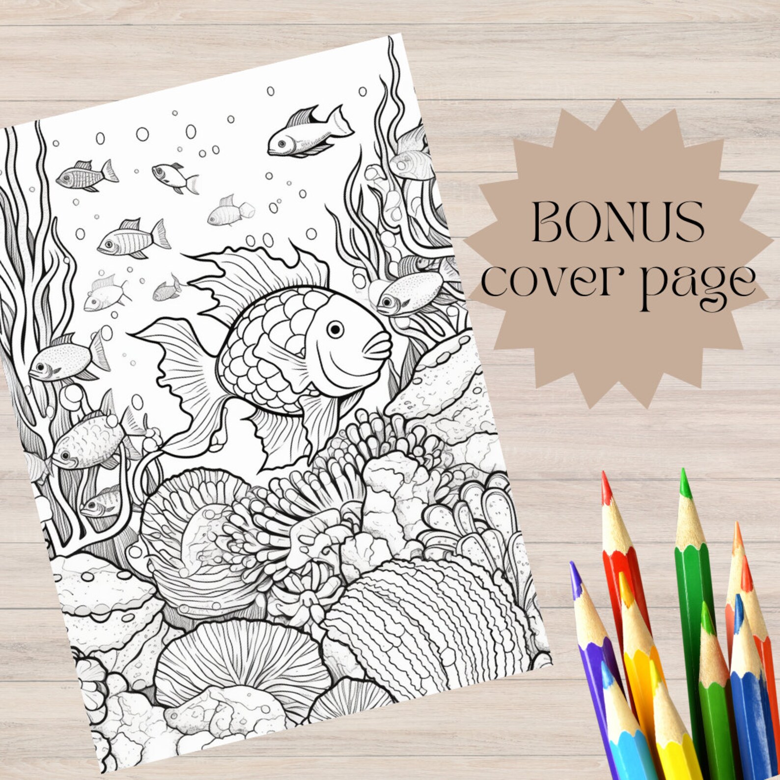 Animal Coloring Pages for Kids, Sea Creatures Animal Coloring Book ...