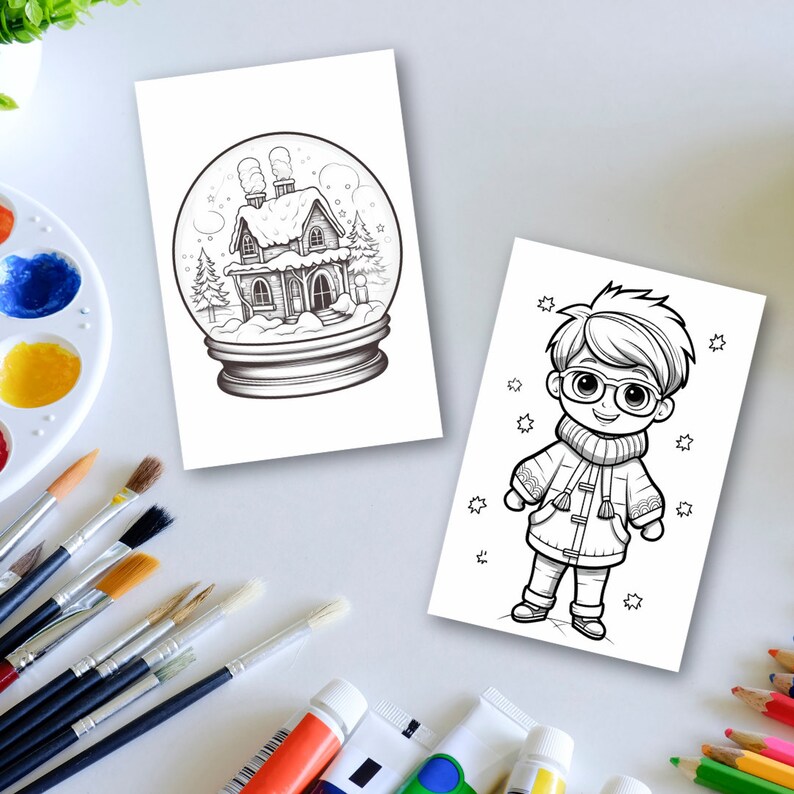 Winter Coloring Pages for Kids, Fun Holiday Coloring for Kids - Etsy