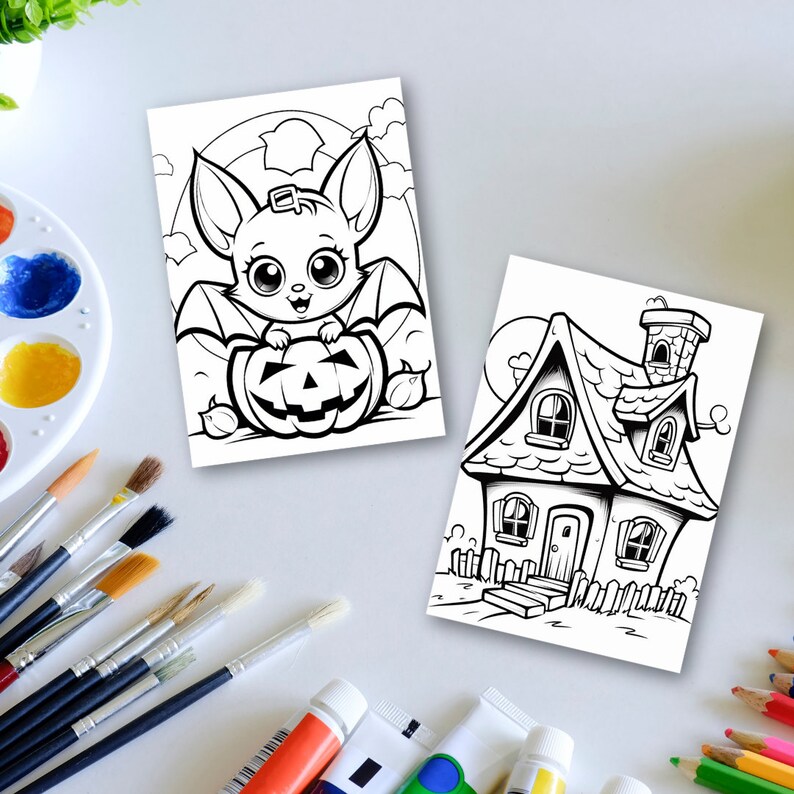 Cute Halloween Coloring Book, 157 Pages (PDF Pattern) - Etsy