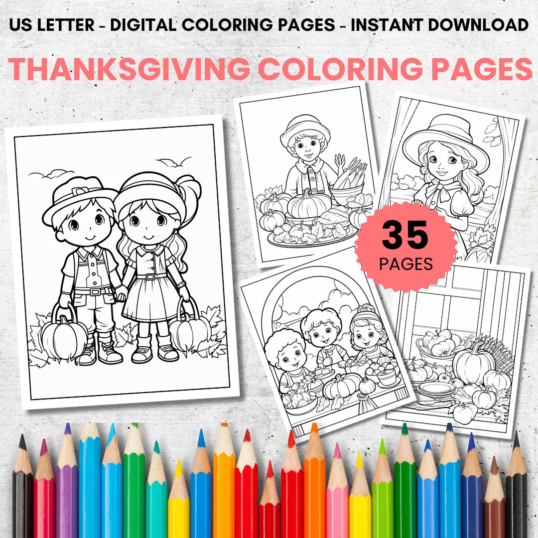 Thanksgiving Coloring Sheets for Kids, Autumn Coloring Pages for Kids ...