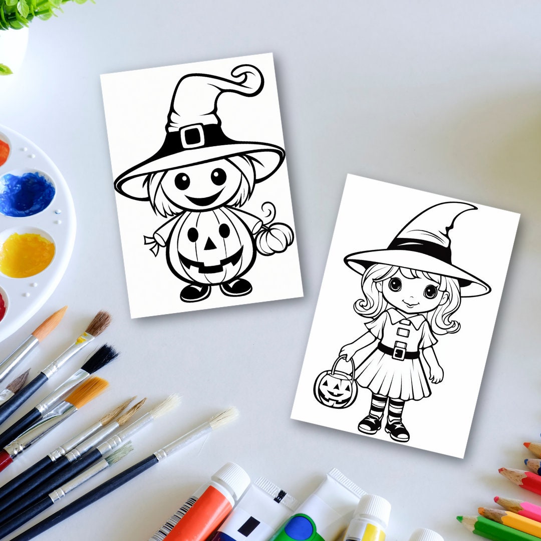 Cute Halloween Coloring Book, 157 Pages (PDF Pattern) - Etsy