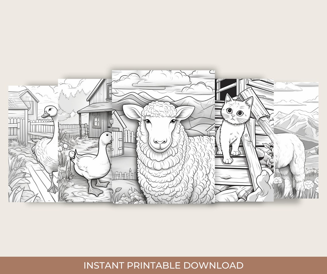 Coloring Sheets Farm Animals Printable Coloring Pages for Kids Coloring ...