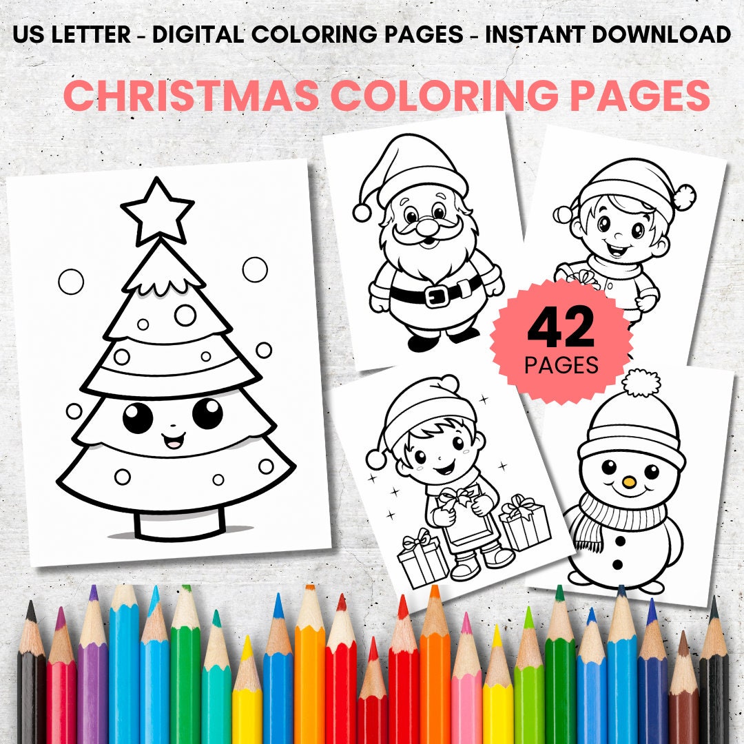 42 Christmas Coloring Pages for Kids, Christmas Coloring Sheets ...