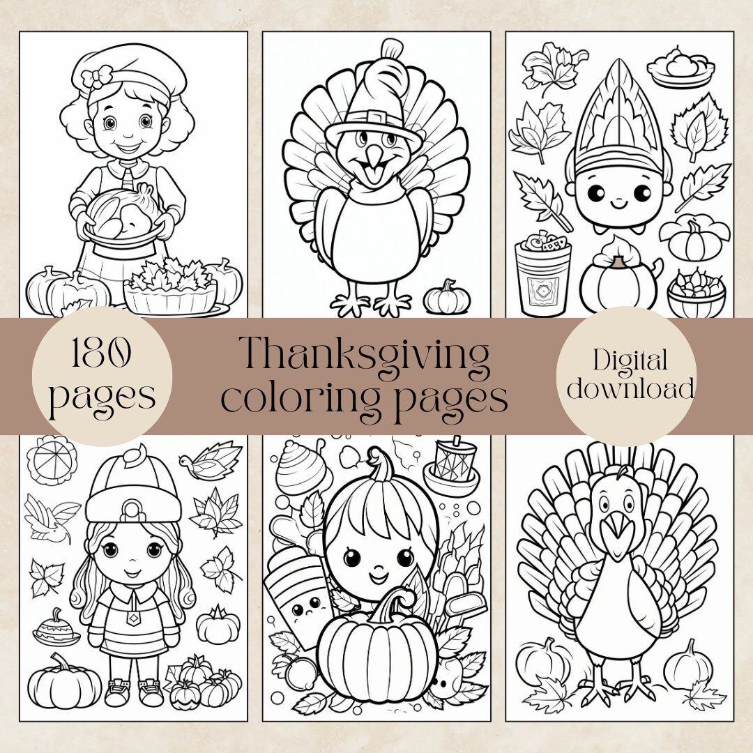 Thanksgiving Coloring Sheets for Kids, Happy Thanksgiving Coloring ...